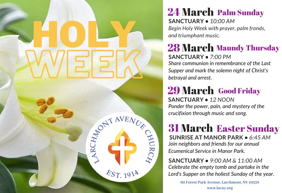 Holy Week at LAC – Larchmont Avenue Church