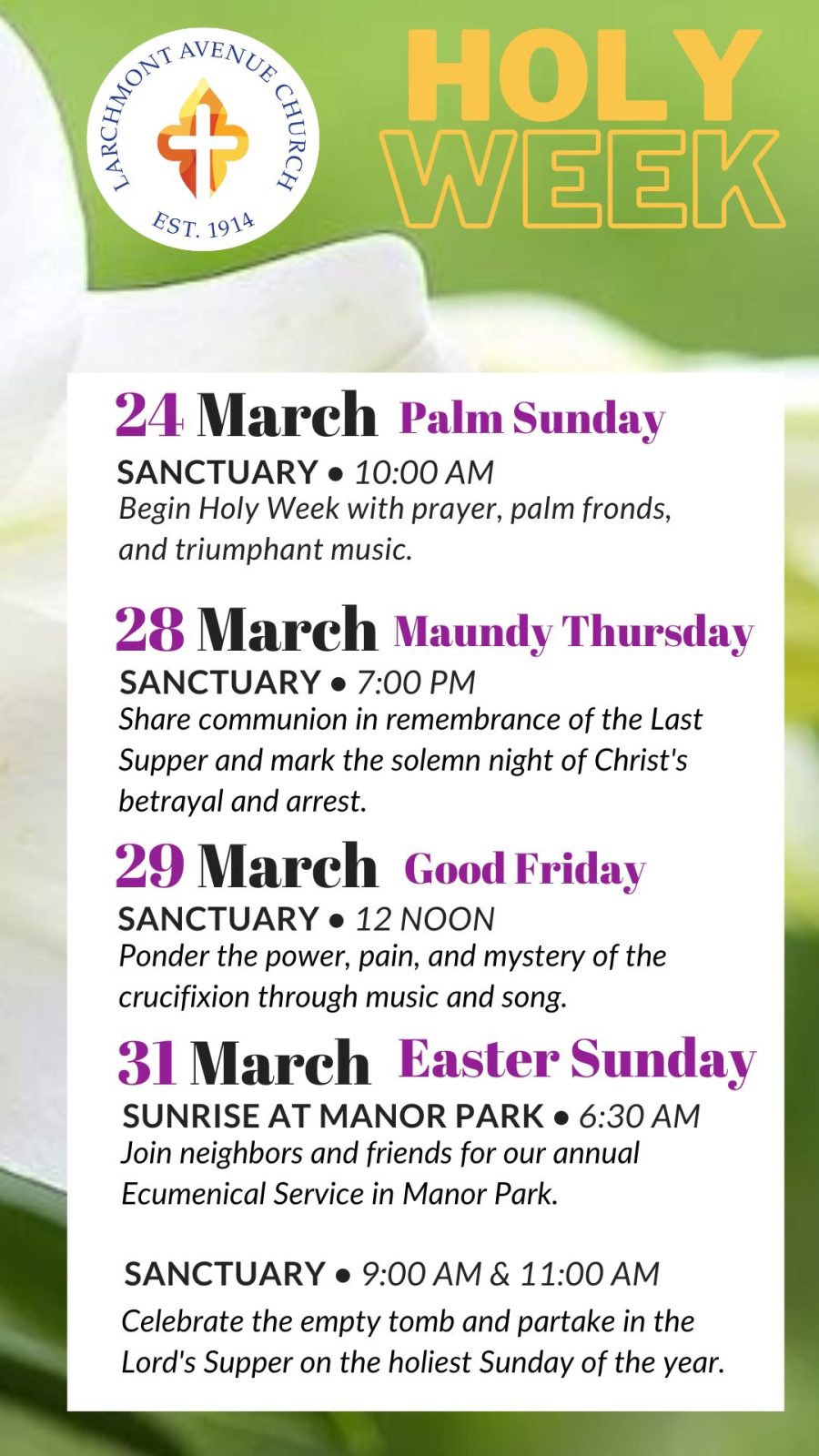 Holy Week at LAC – Larchmont Avenue Church